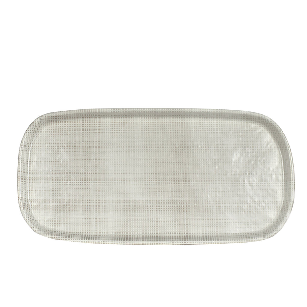 Merritt Luxe Linen 14-1/2" x 7" Melamine Serving Tray, Beige – The ...