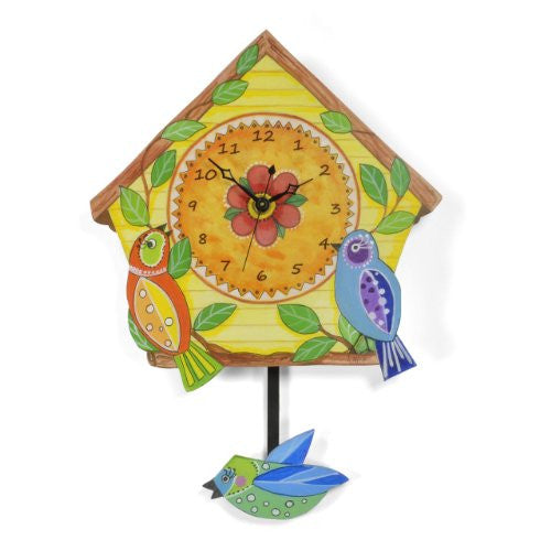 Laughing Moon Bird House Pendulum Wall Clock, Handmade in The USA – The ...
