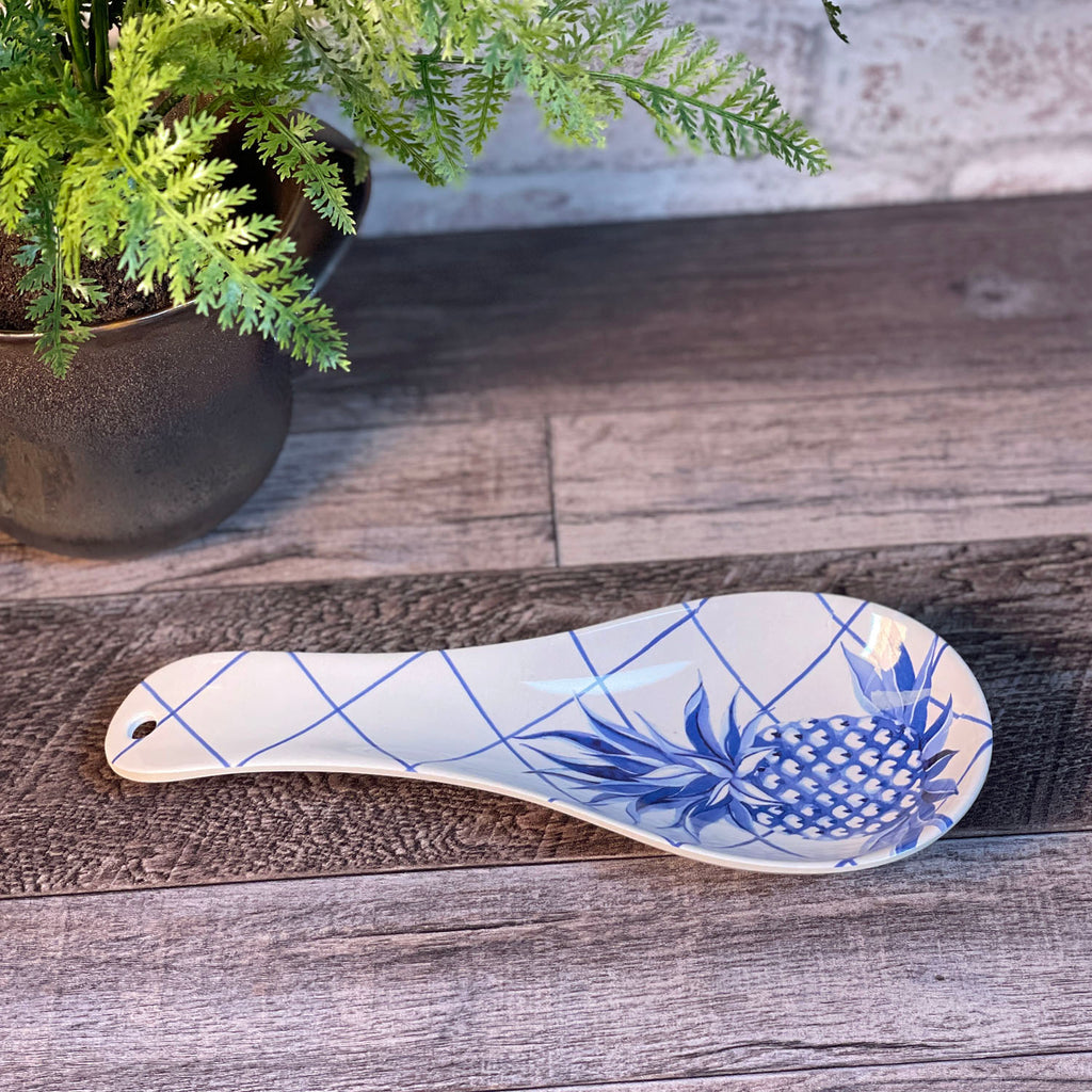 Bamboo Table Blue Pineapple Spoon Rest, Made of Eco-Friendly Bamboo Co ...