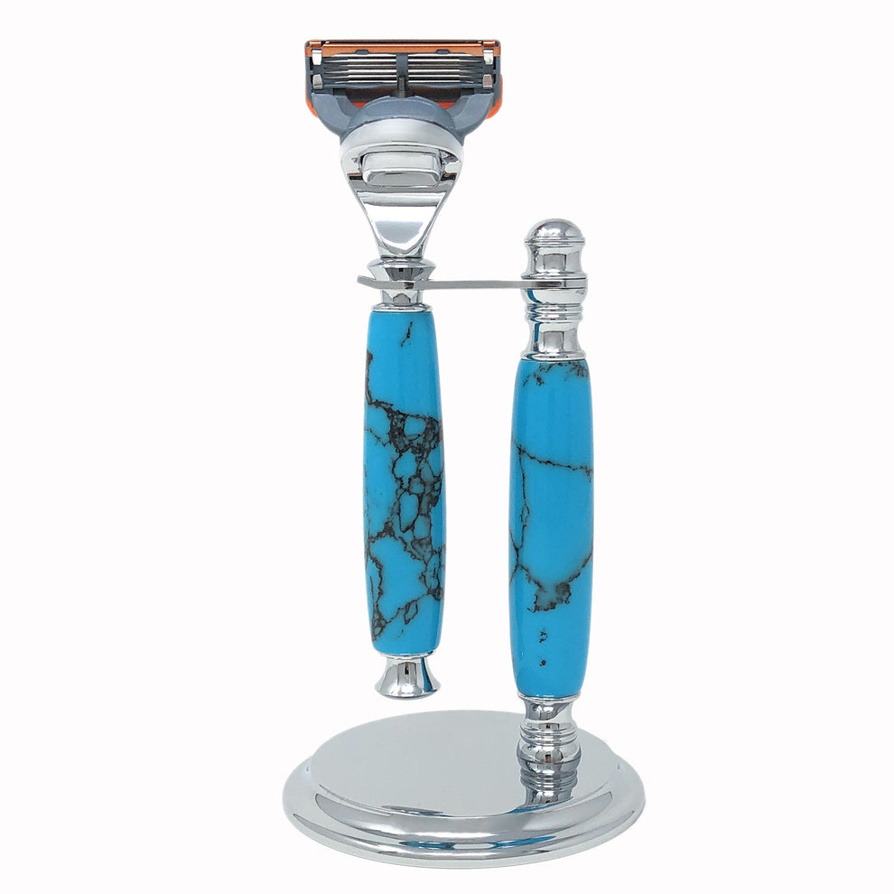 Imperium Shaving The Sedona Handmade Turquoise Stone 2-Piece Shave Set ...