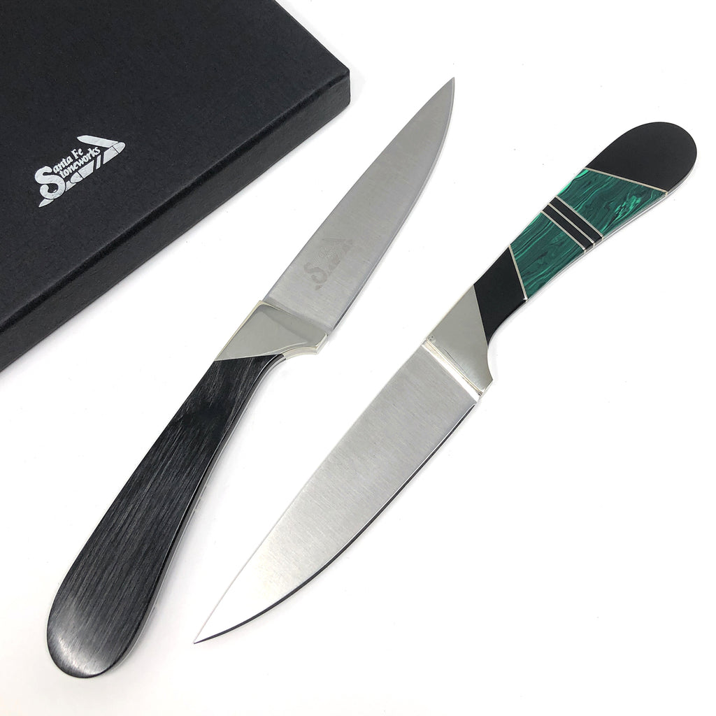 Santa Fe Stoneworks Jewelry Collection Steak Knives, Malachite, Set of ...
