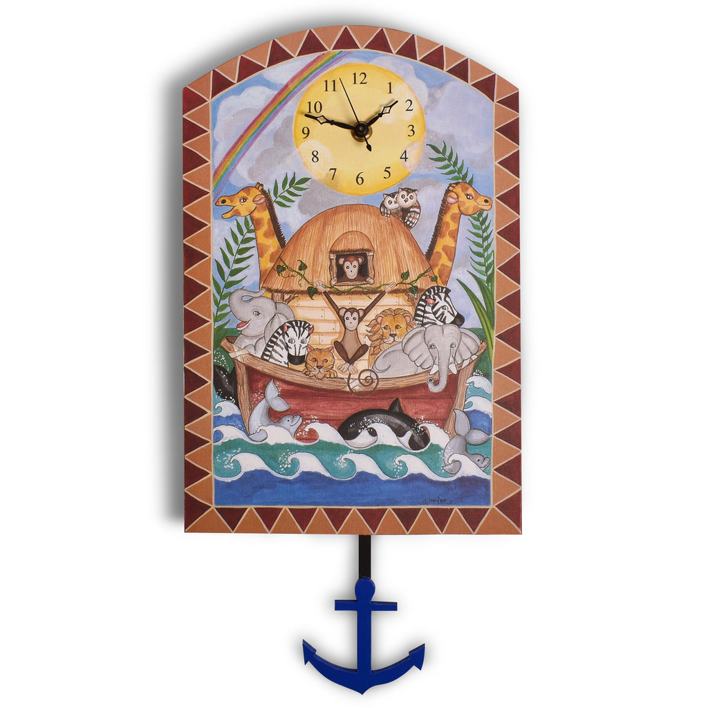 Laughing Moon Noah's Ark Pendulum Wall Clock, Handmade in the USA – The ...