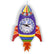 Laughing Moon Man in The Moon Rocket Pendulum Wall Clock, Handmade in ...