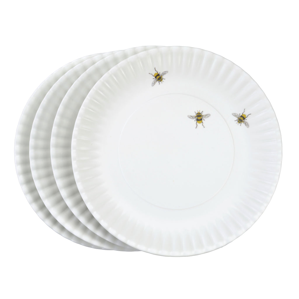 Mary Lake-Thompson Whimsical Bees Melamine Dinner Plates, Set of 4 ...