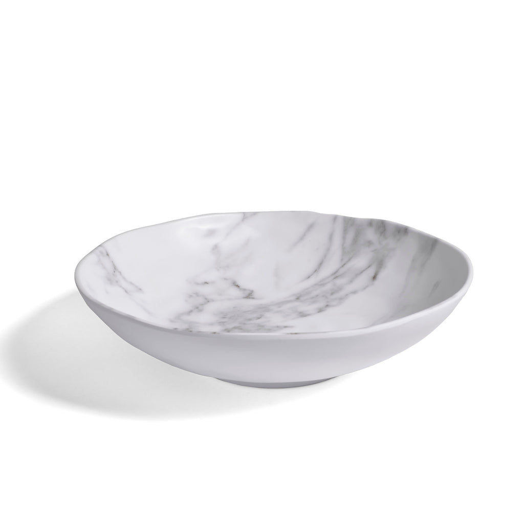 Merritt White Marble Pattern 12-inch Melamine Salad Serving Bowl – The ...
