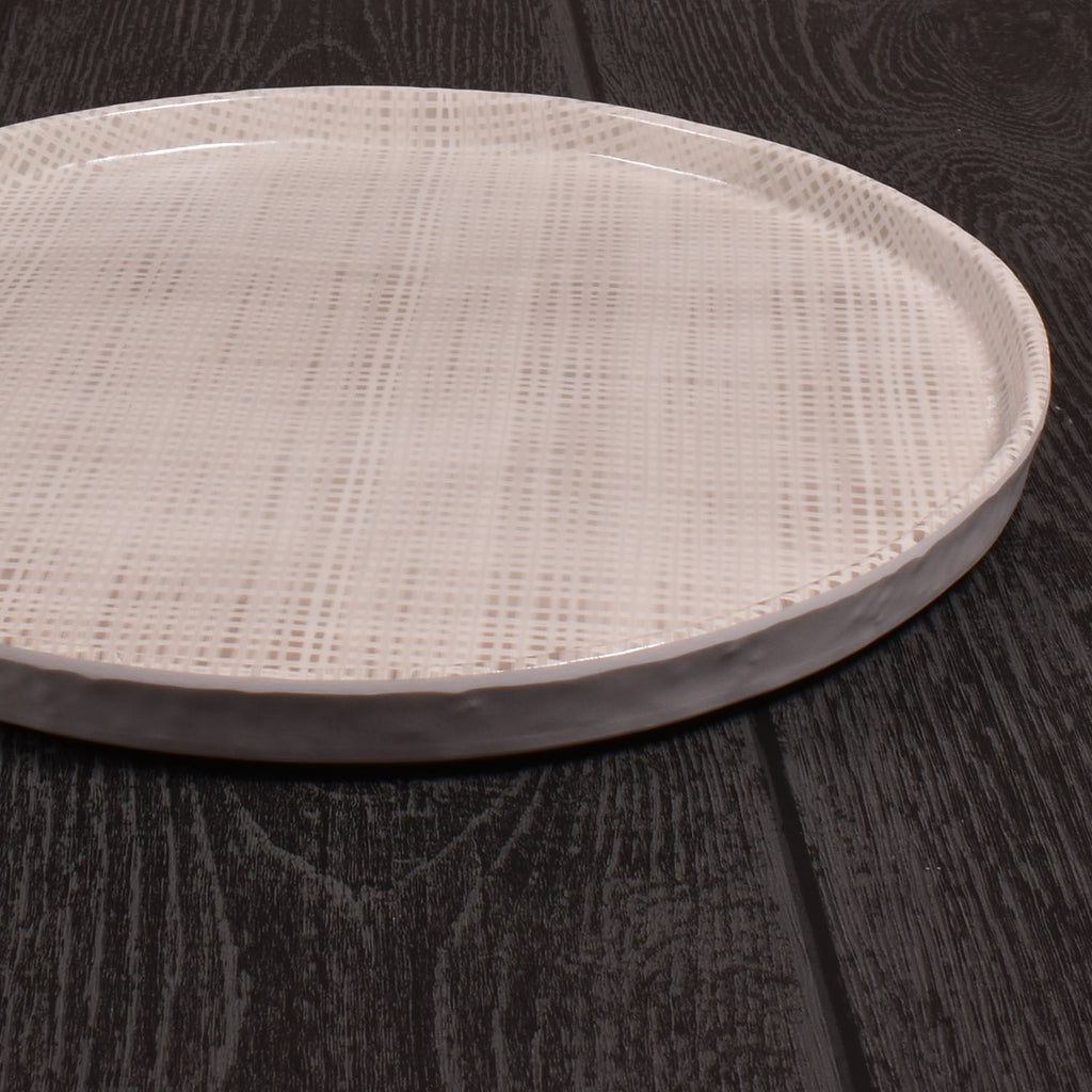 Merritt Designs 10.5-inch Luxe Linen Melamine Dinner Plate/Platter, Be ...