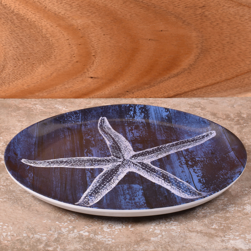 Merritt Silver Shell Starfish 8-inch Melamine Salad Plate, Set of 6 ...
