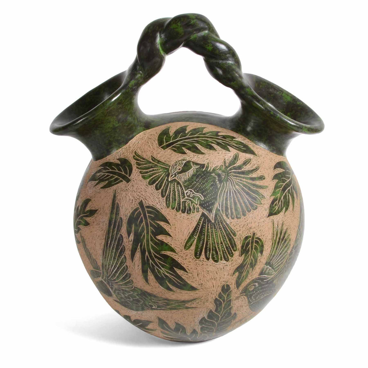 Nicaraguan Pottery 8-inch Pledge Pot with Bird Motif – The Barrington ...